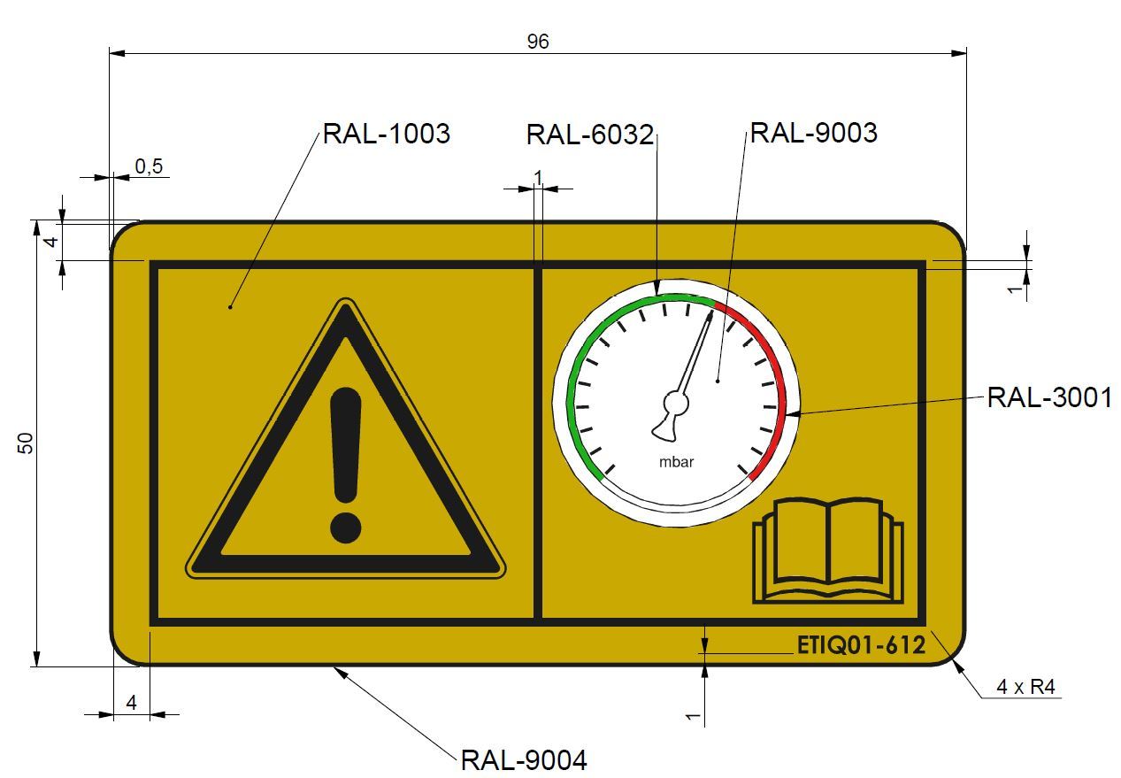 Pictogramme paysage - Attention danger : ne pas dépasser la pression on ...